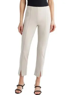 APNY Split Hem Pull-on Crop Slim Pants - Champagne