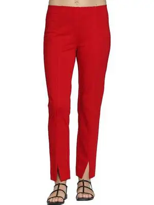 APNY Split Hem Pull-on Crop Slim Pants - Red