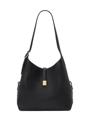 Kate Spade New York Deco Pebbled Leather Medium Shoulder Bag - Black