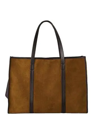 SANDRO Large Suede Tote Bag