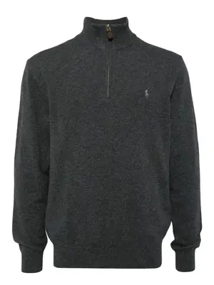 Ralph Lauren Polo Pony Half-zip Jumper - Grey