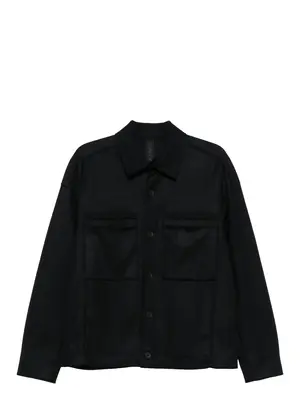 Transit Wool Raw-cut Overshirt - Black