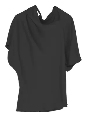 YVES SALOMON Asymmetric Matte-satin Top - Black