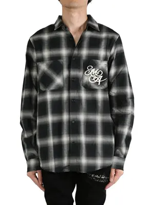 Amiri Logo Flannel Shirt - Black