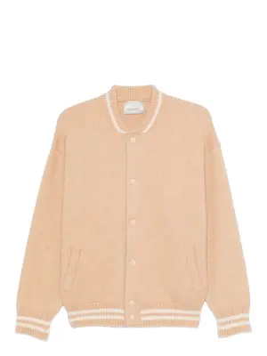 LANEUS Knitted Bomber Jacket - Neutrals
