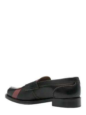 COLLEGE Leather Loafers - Black