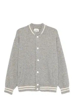 LANEUS Knitted Bomber Jacket - Grey