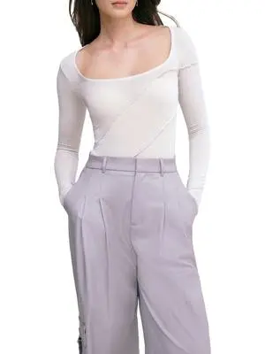 MARCELLA Marcella Melody Ruffle Seam Top Mist
