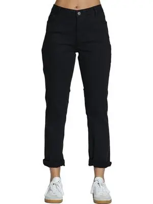 APNY Mid-rise Girlfriend Jeans - Black