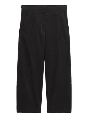 Cos Cropped Cotton-corduroy Trousers - Black