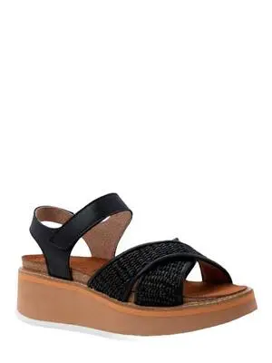 Naot Pavlova Platform Sandals - Jet Black Leather/ Black