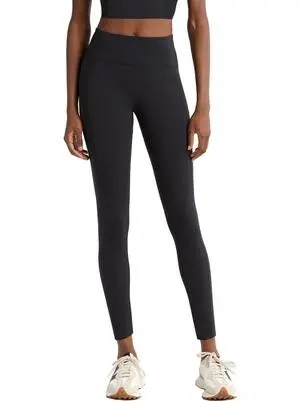 Travis Mathew Moveknit Bonded Pocket Leggings - Heather Black