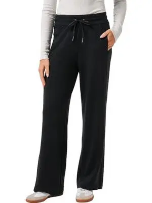 Travis Mathew Cloud French Terry Wide Leg Pants - Black