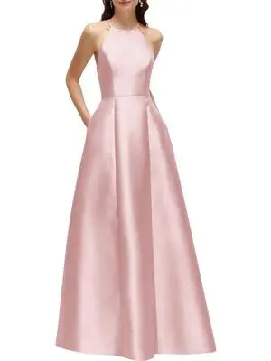 Alfred Sung Alfred Sung A-Line Satin Gown Ballet Pink