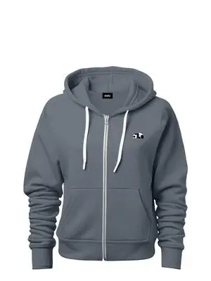 DALIX Panda Zip Up Hoodie - Steel Blue