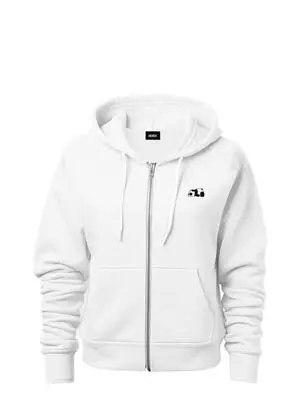 DALIX Panda Zip Up Hoodie - White