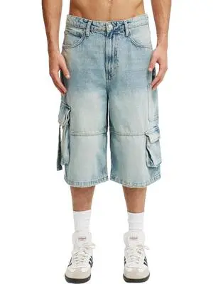 COTTON ON Super Baggy Jorts Cargo Drift Blue