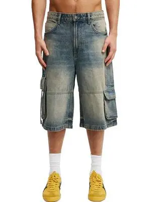 COTTON ON Super Baggy Jorts Cargo Sandstorm Blue