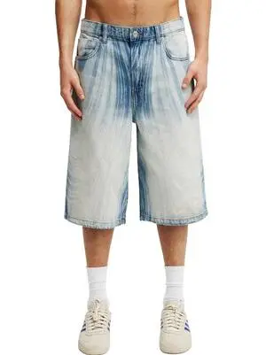 COTTON ON Super Baggy Jorts Whirlpool Blue
