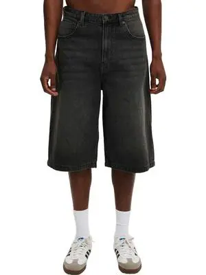 COTTON ON Super Baggy Jorts Y2k Washed Black