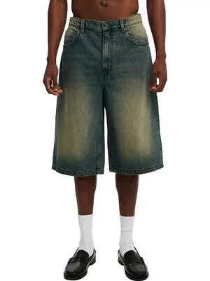 COTTON ON Super Baggy Jorts Y2k Washed Blue