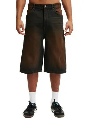 COTTON ON Super Baggy Jorts Y2k Washed Brown