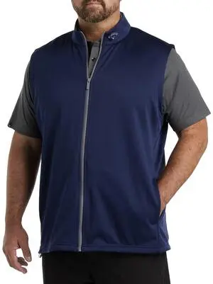 CALLAWAY Callaway Big & Tall Zip-Front Fleece Vest Peacoat