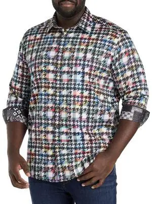 Robert Graham Big & Tall Algiers Houndstooth Sport Shirt - Multi