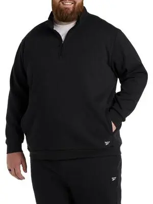 REEBOK Big & Tall Quarter-zip Pullover - Black