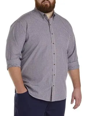 HARBOR BAY BY DXL Big & Tall Easy-care Check Sport Shirt - Blue Multi