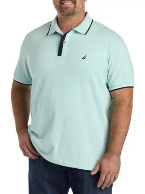 NAUTICA Big & Tall Contrast-tipped Polo Shirt - Sea Water Blue
