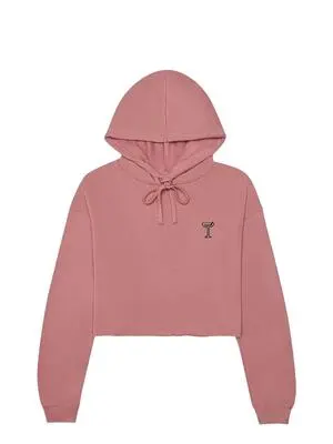 DALIX Cropped Fleece Hoodie - Mauve