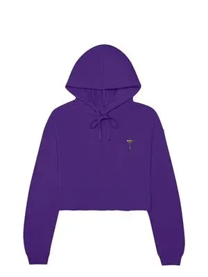 DALIX Cropped Fleece Hoodie - Team Purple