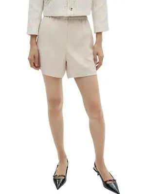 Mango MANGO Elastic Waist Short Beige