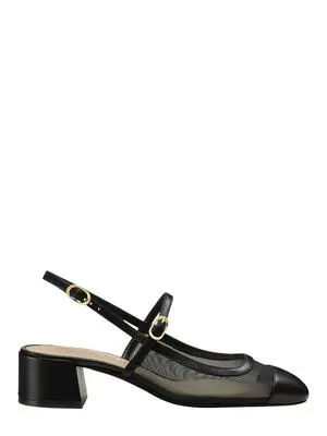 STUART WEITZMAN Stuart Weitzman Maeve Mesh Mary Jane Slingback Pumps Black