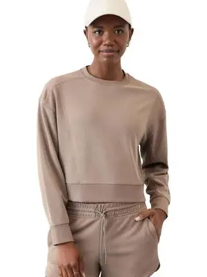 Athleta Seasoft Rib Crewneck Sweatshirt - Pyrite