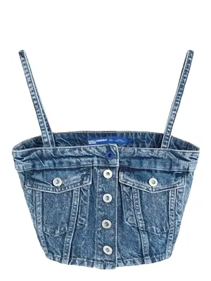 Karl Lagerfeld Recycled Denim Top - Blue