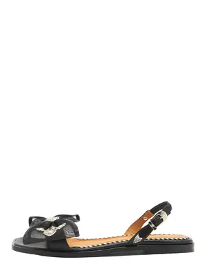 Toga Studded Flat Sandal - Black