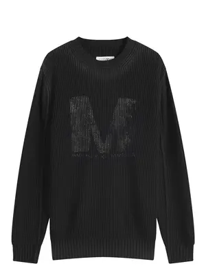 MAISON MARGIELA M Logo Knitted Jumper - Black/black