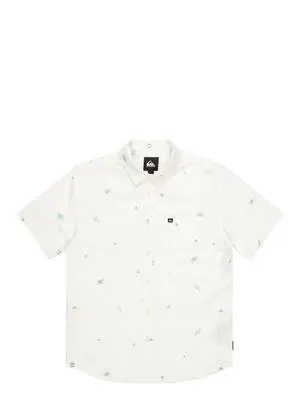 Quiksilver Apero Tropic Short Sleeve Cotton Button-up Shirt - Marshmellow Prnt 4