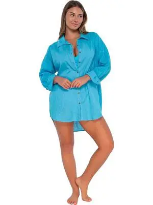 SUNSETS Sunsets Delilah Cotton Shirt Blue Bliss