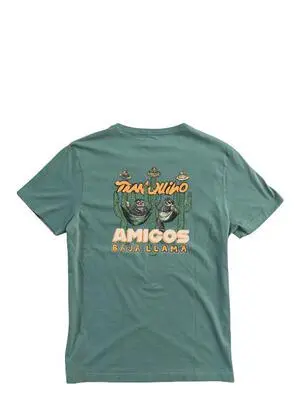 BAJA LLAMA Tranquilo Amigosgreen Primo Graphic Tee Green