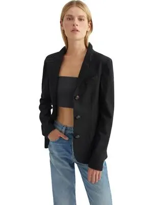 LABECA LONDON Wool Blazer With Three-button Detail - Black