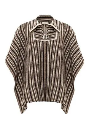 LABECA LONDON Juniper Striped Wool Cape Multi