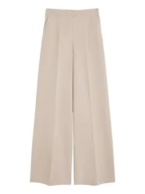 Max Mara Jersey Wide-Leg Trousers Beige