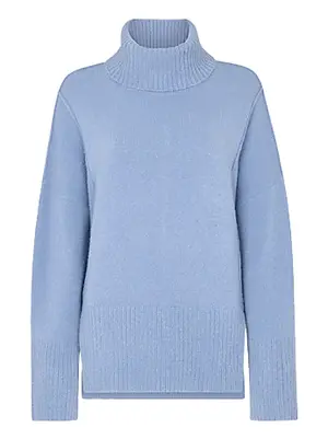Whistles Roll Neck Wool-blend Jumper - Blue