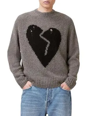 ALLSAINTS Luvheart Crewneck Sweater - Gunmetal Grey