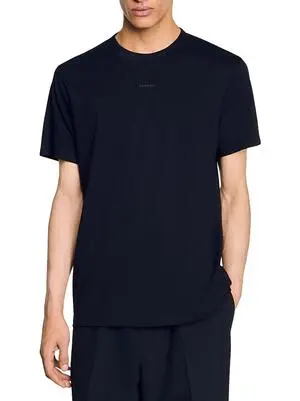 Sandro Regular Fit Logo Tee Black
