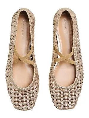 Anthropologie Woven Ballet Flats - Gold