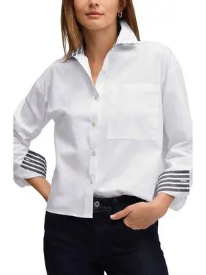 Foxcroft Marina Cotton Button-up Shirt - White
